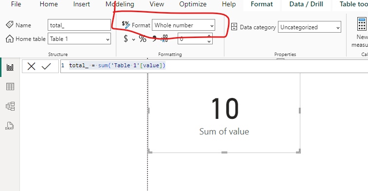 Currency visual AND Whole Number visual on same sh... - Microsoft ...