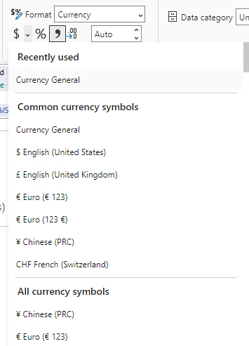 Solved: Visual showing showing local currency inspite of d ...