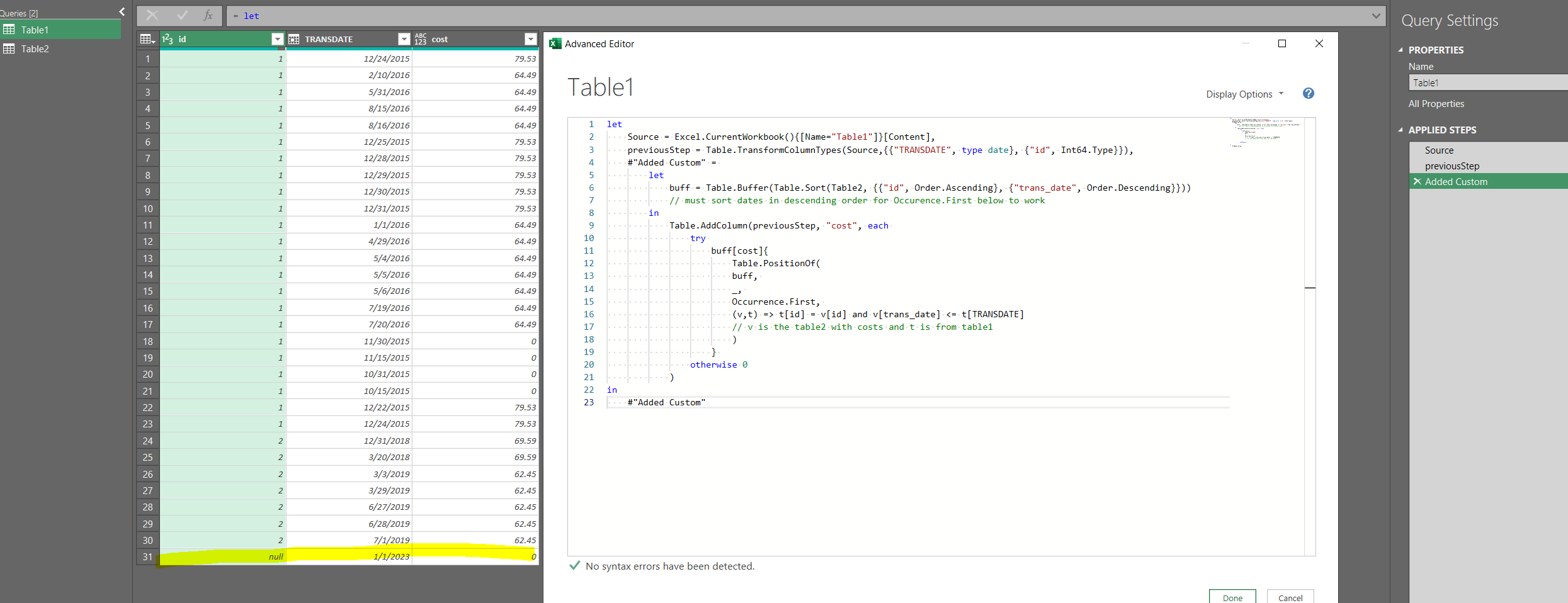 Power Query: Lookup data from other table with dat... - Microsoft ...