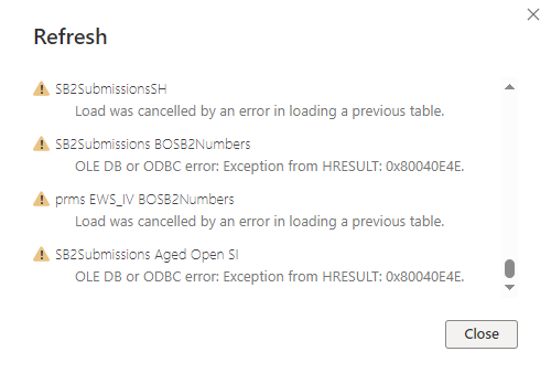 Different Errors on each refresh in Desktop - Microsoft Fabric Community
