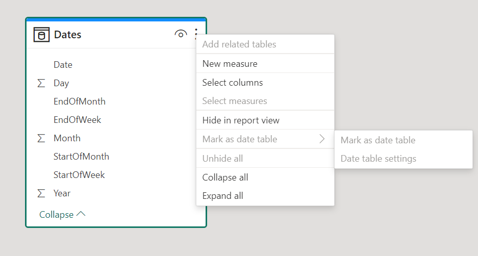 Auto Date/Time and Mark As Date Table issues - Microsoft Fabric Community