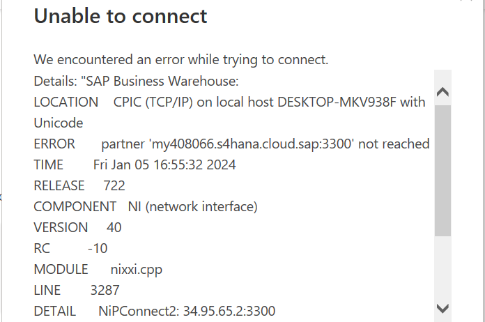 We encountered an error while trying to connect wi... - Microsoft ...