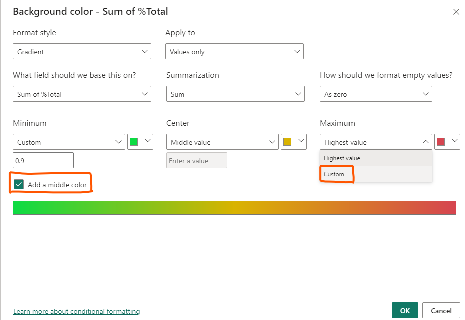 Solved: Customizing colors in power BI tables according to ...