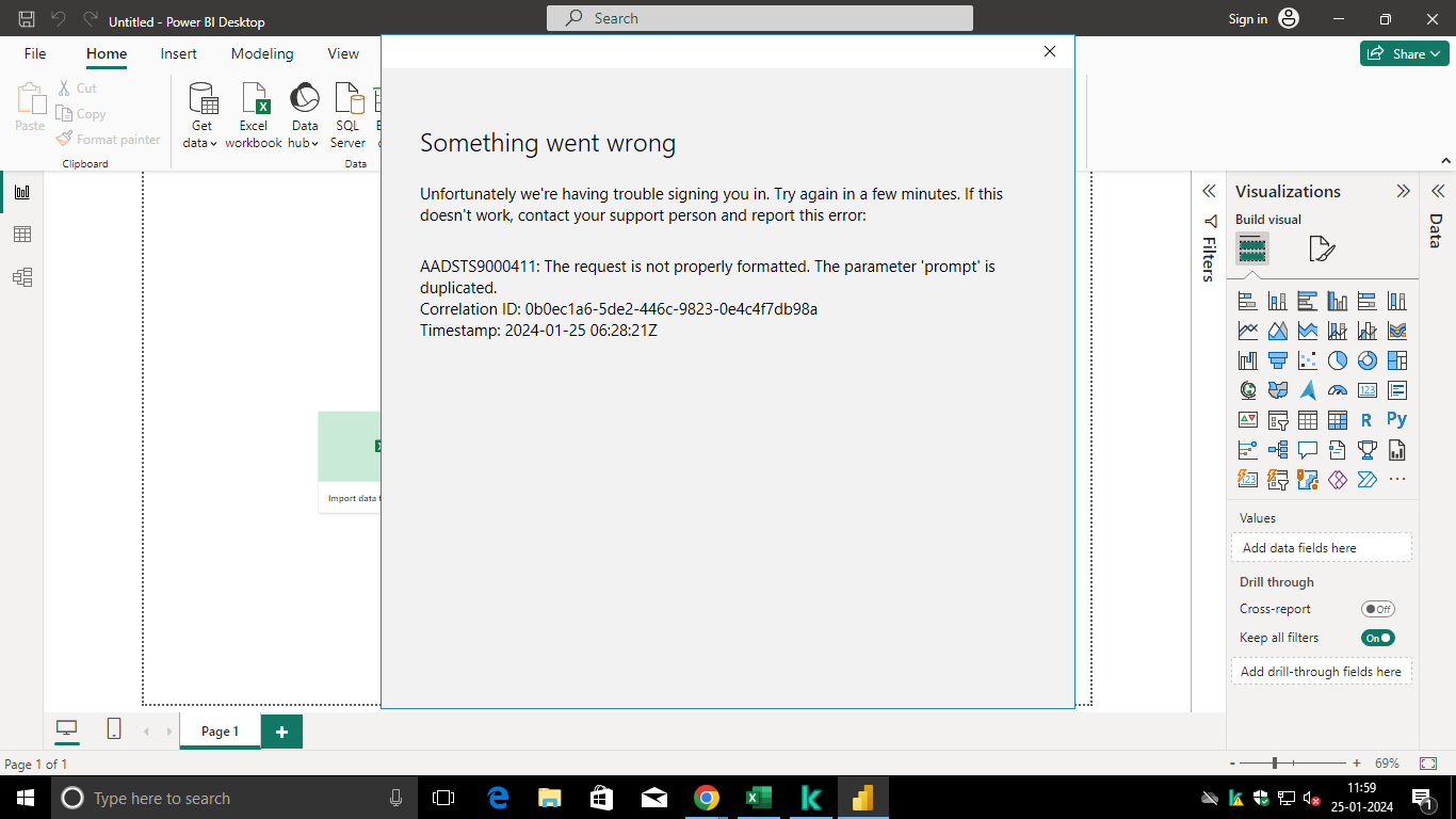 unable to sign to power bi service account from po... - Microsoft ...