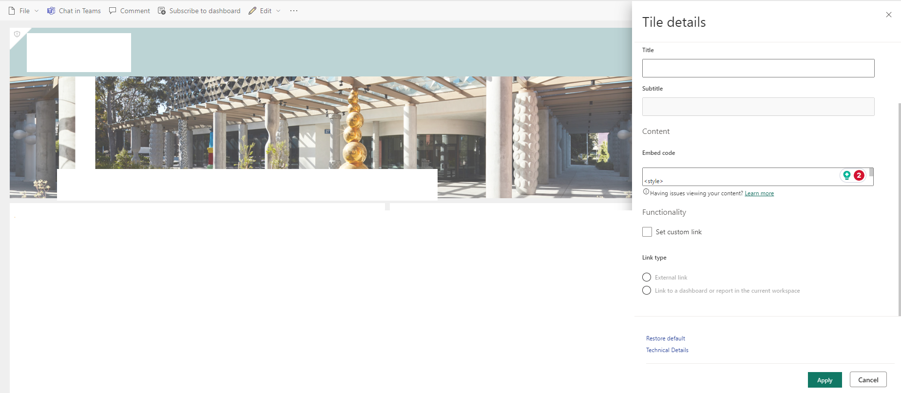 [Dashboard Page] The Web Content tile does not s... - Microsoft Fabric ...