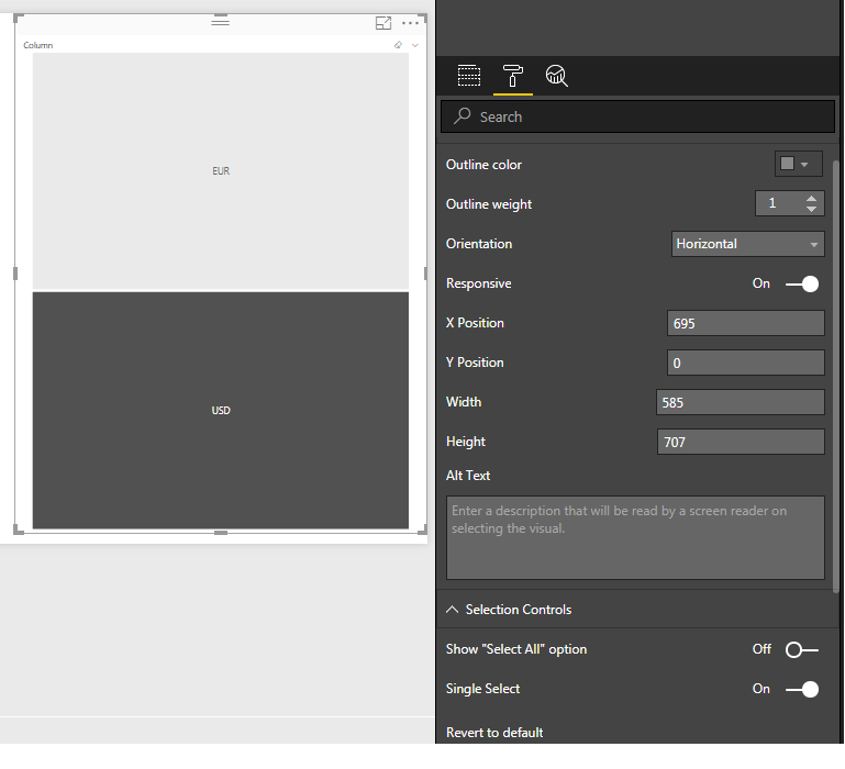 Bug: single select does not work on horizontal cat... - Microsoft Fabric Community