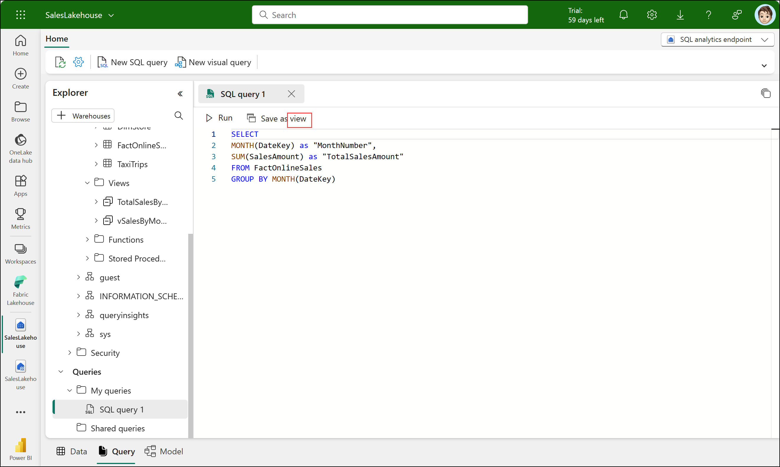 Solved: A Typo about “view” in SQL endpoint of Lakehouse ...