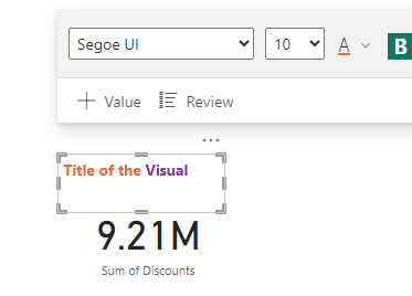 Solved: How can I put 2 colors in the same title? - Microsoft Fabric ...