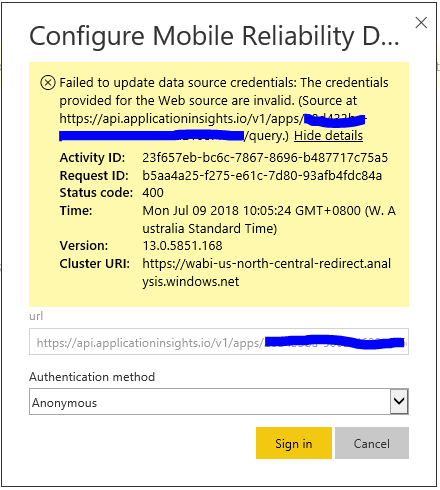 Unable to set refresh for Web anonymous connection... - Microsoft ...