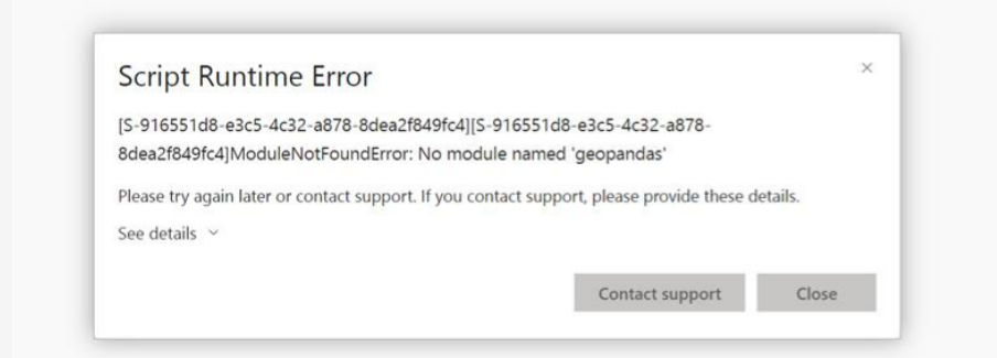 python visual error publish - Microsoft Fabric Community