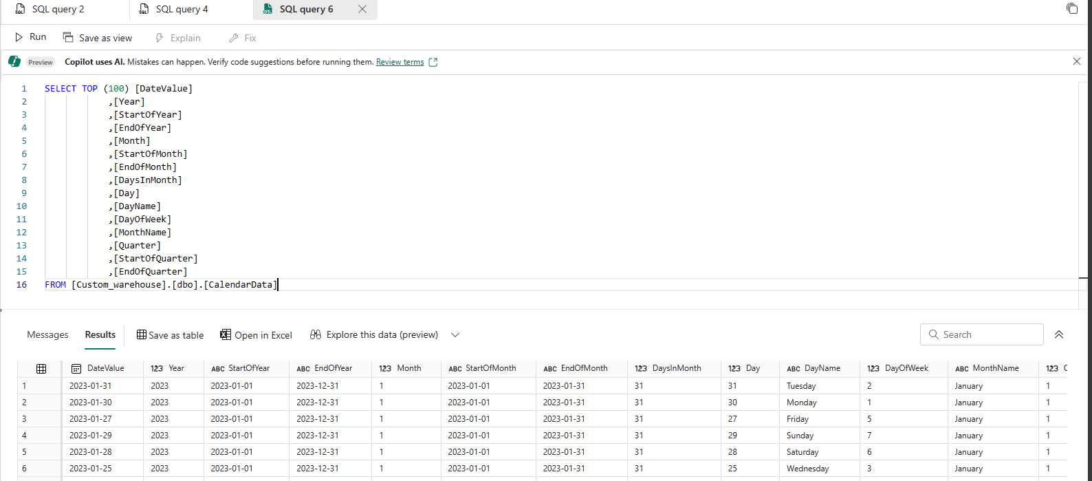 Solved: How to generate Calendar table in warehouse - Microsoft Fabric ...