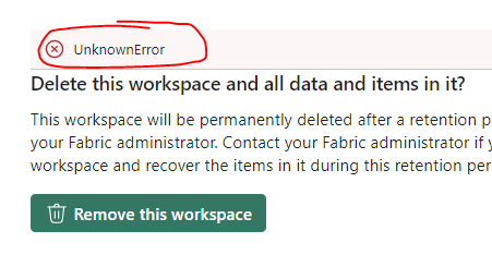 Solved: Cannot Delete Migrated AAS to PBI Workspace - Microsoft Fabric ...