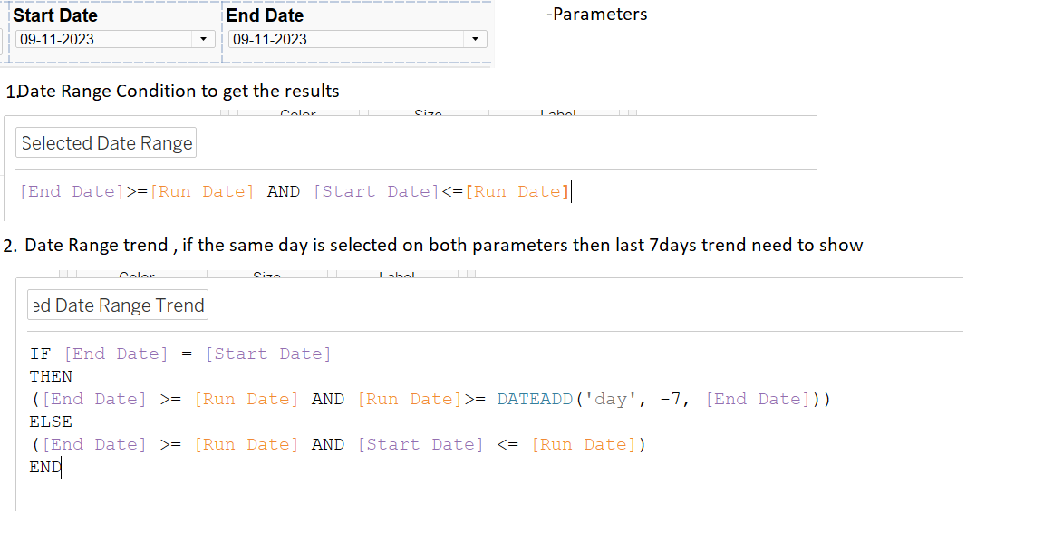Date Range selection with two independent paramete... - Microsoft ...
