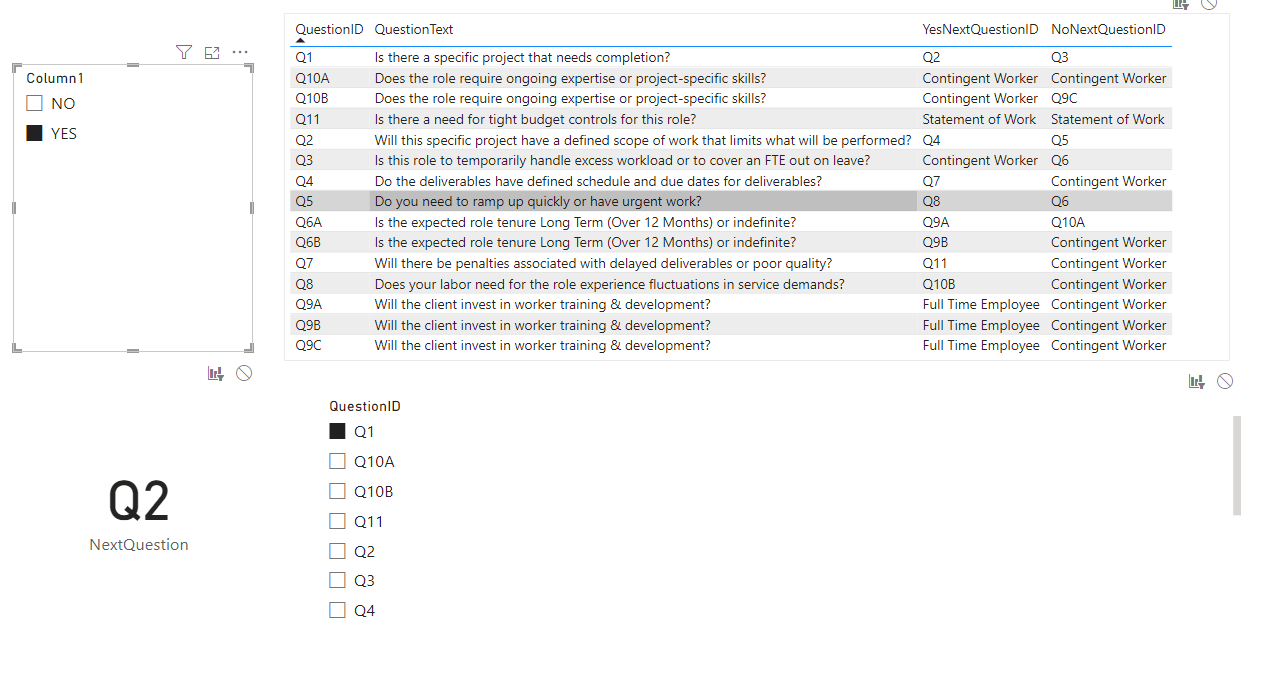 Re: Creating a dynamic questionnaire in Power BI - Microsoft Fabric ...