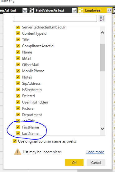 SharePoint Lists - how to get Display names - Microsoft Fabric Community