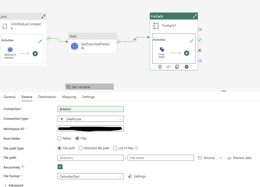 Unable to configure 'Copy data' activity for csv o... - Microsoft ...