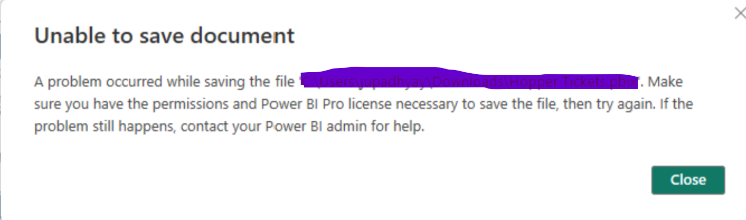 Not able to Save the PBI - PowerBi Pro license Nec... - Microsoft ...
