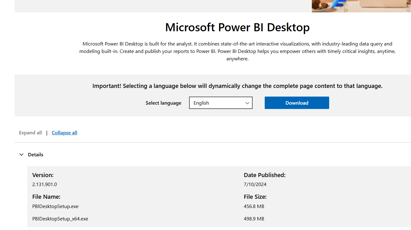 Solved: Webpage to download most recent PBI version is dow ...