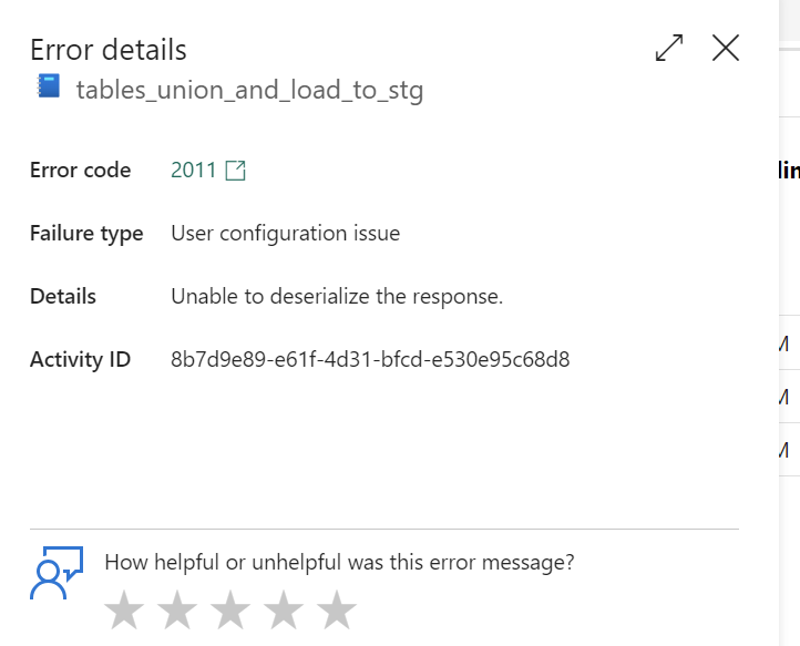 Unable to deserialize the response. when running n... - Microsoft ...