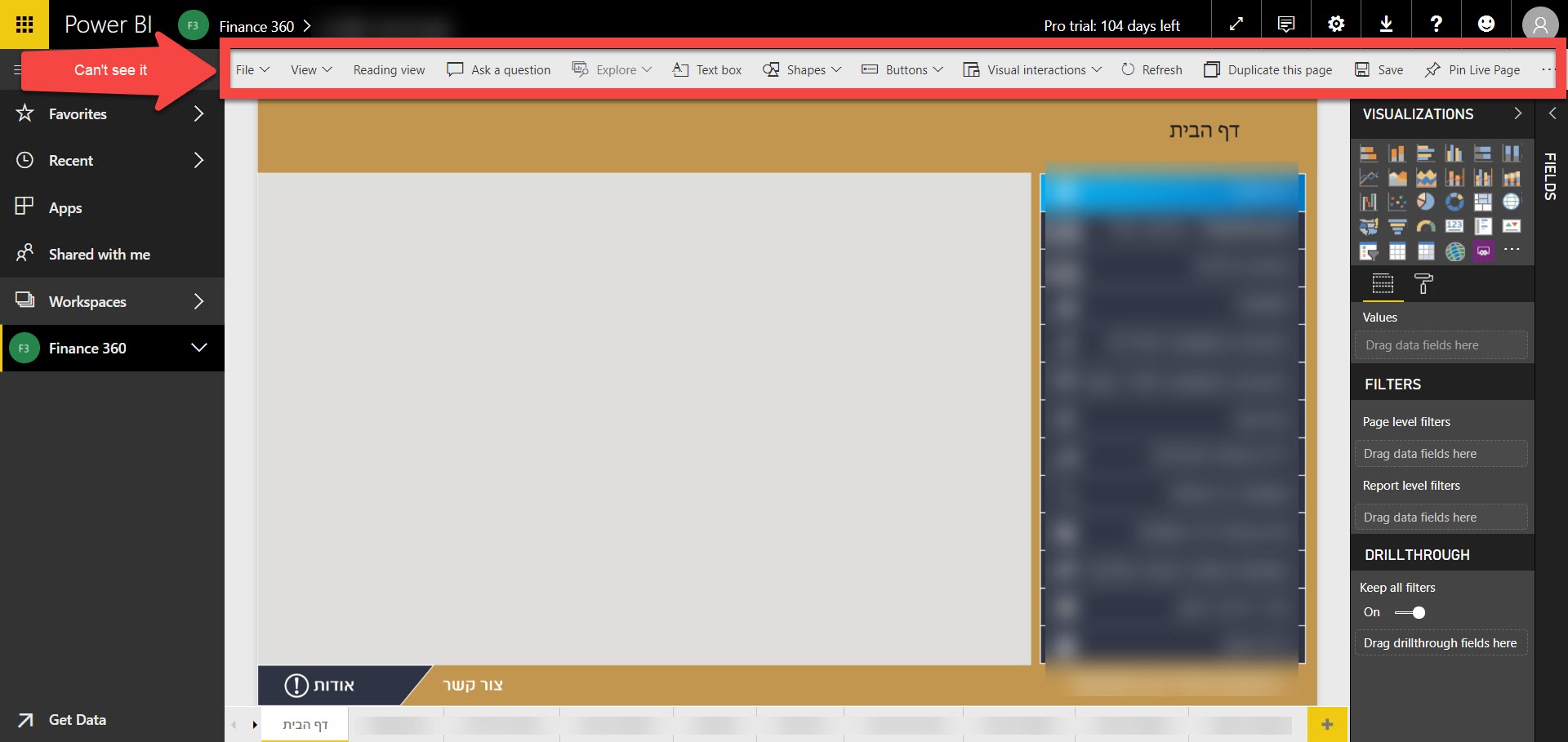 Solved: Add tile+ button is missing from Power BI Service - Microsoft ...