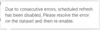 Solved: Due to consecutive errors, scheduled refresh has b... - Microsoft Fabric Community