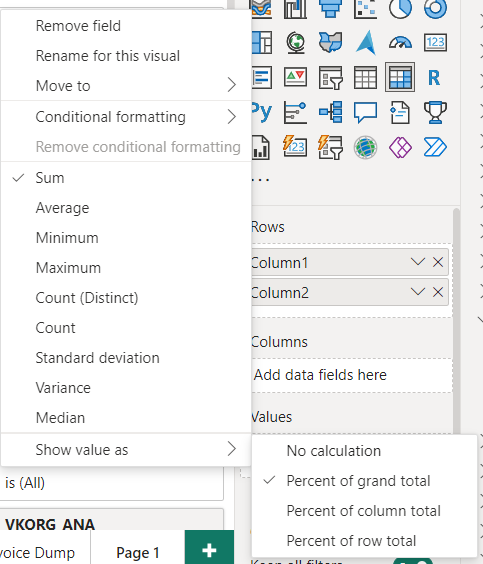 show the Percentage of parent row total in Power B... - Microsoft ...