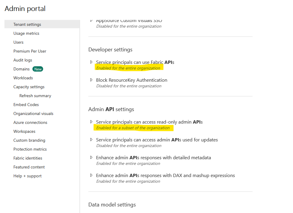 Solved: Cannot access Admin APIs with service principal vi ...