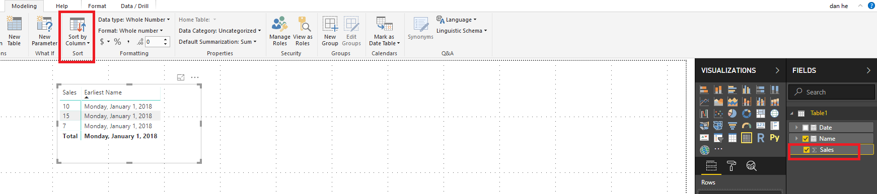 Column sorting in matrix visual - Sort By Column n... - Microsoft ...