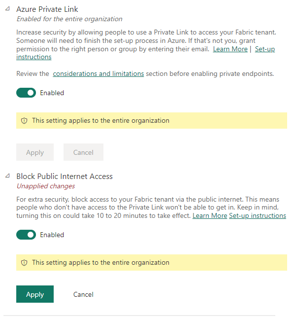Solved: Cannot disable Block public internet access - Microsoft Fabric ...