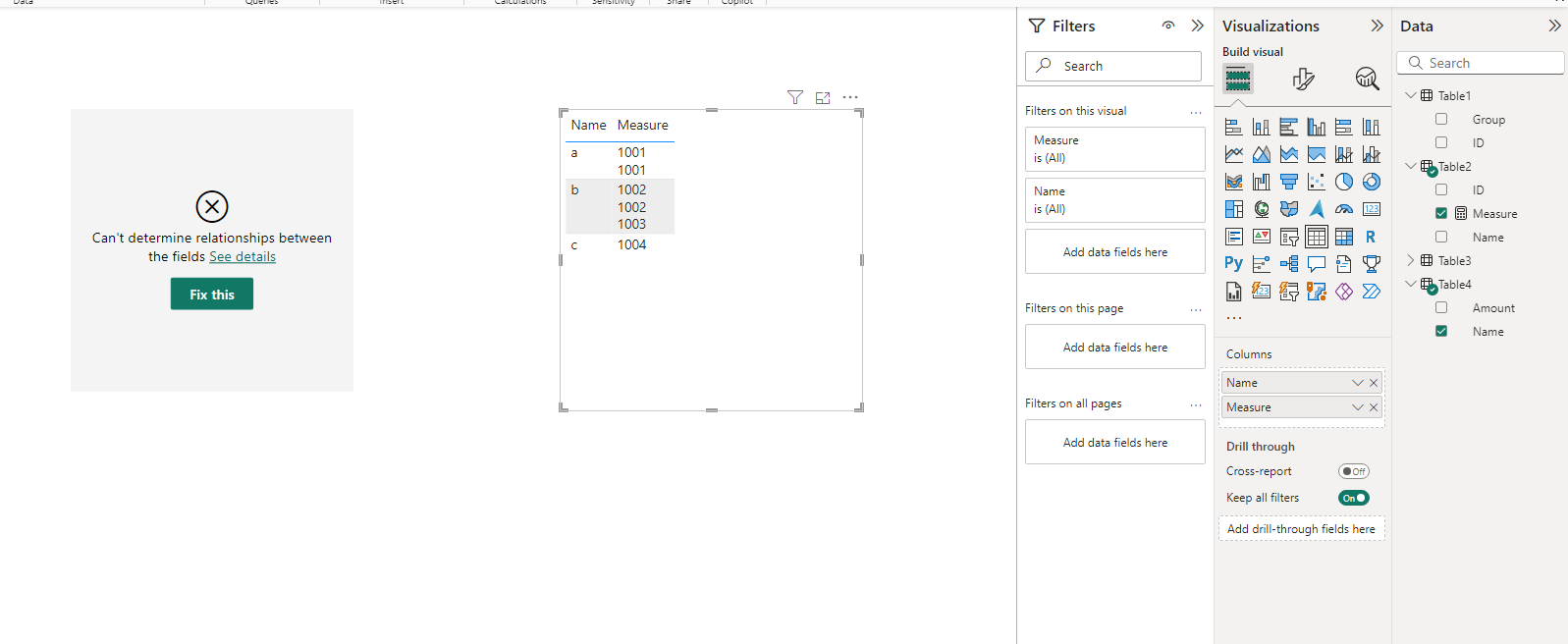 Solved: Table view collapsing due to relationships issue. - Microsoft ...