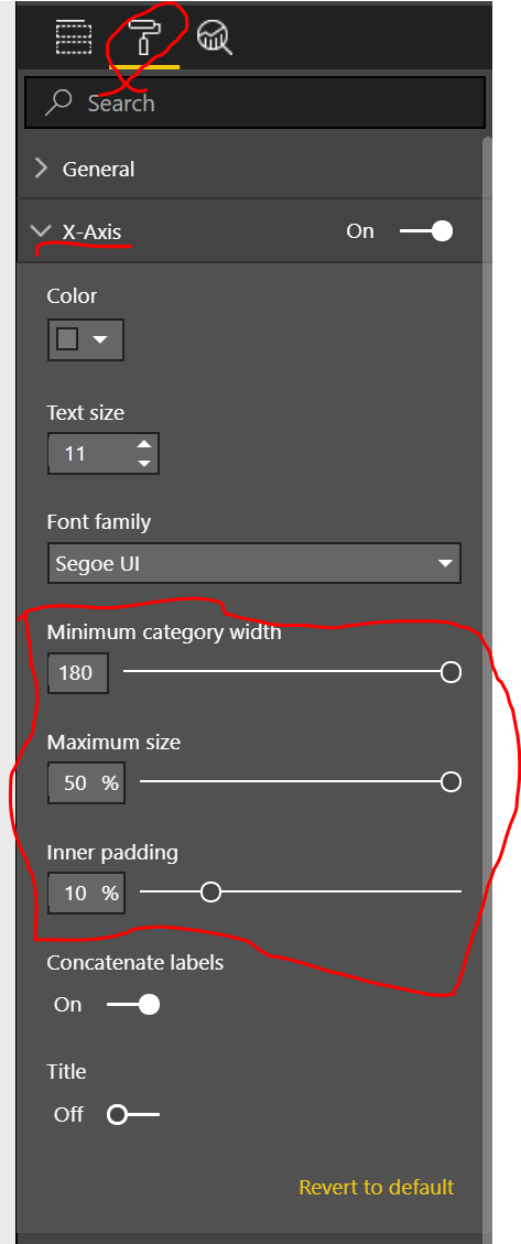 Solved: Reduce the size of x axis for column chart - Microsoft Fabric ...