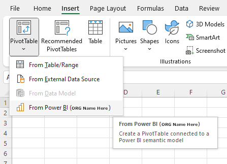 Direct Excel Pivot Table Access to Semantic Model ... - Microsoft ...