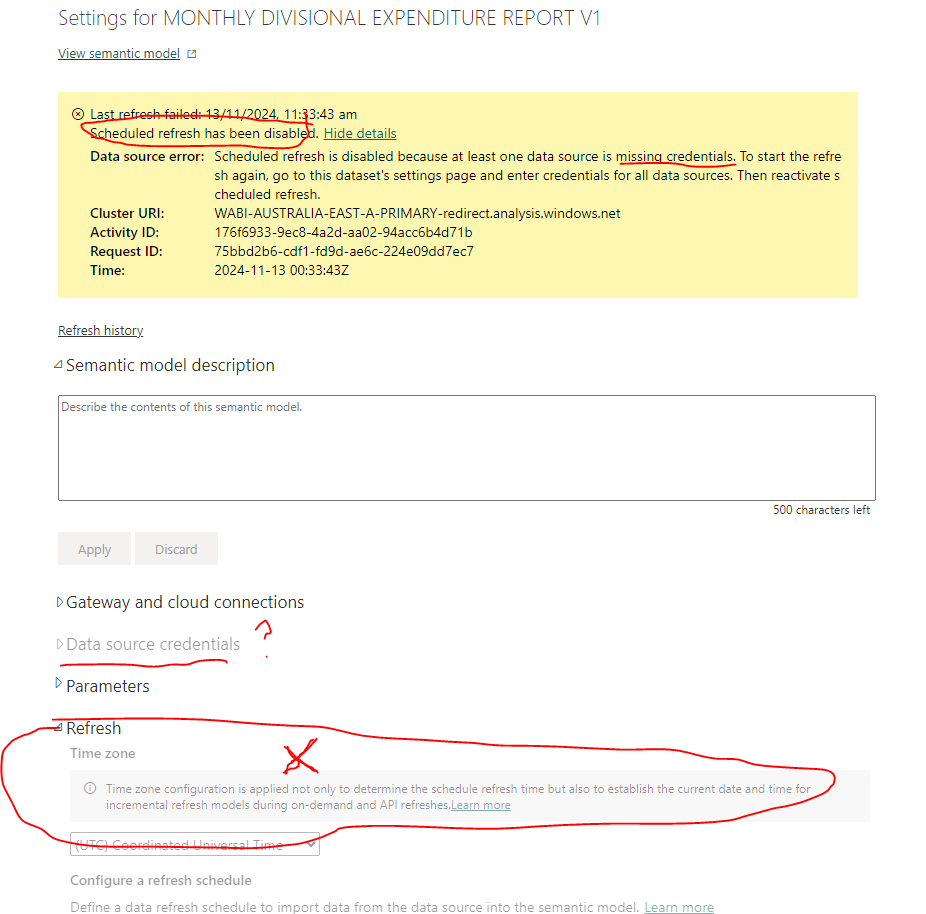 Solved: MS fabric PBI report Scheduled Refresh Disabled- D ...