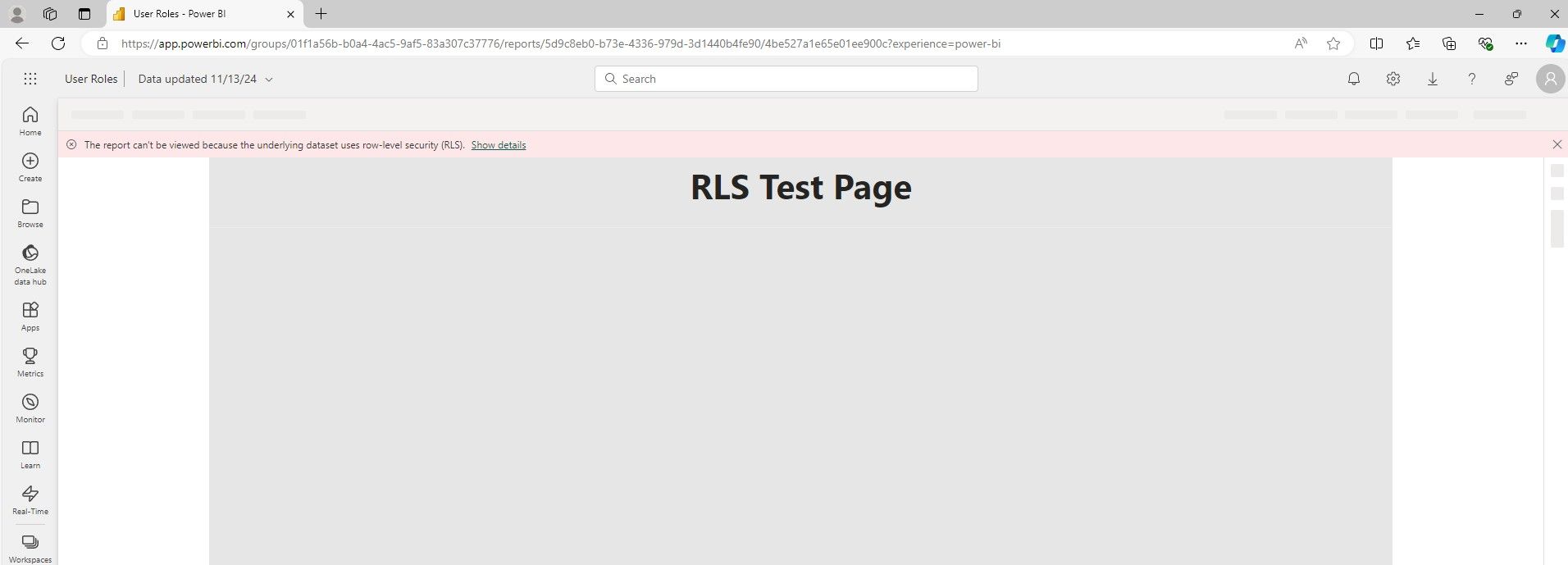 RLS works on dashboard and in Dev workspace, but d... - Microsoft ...