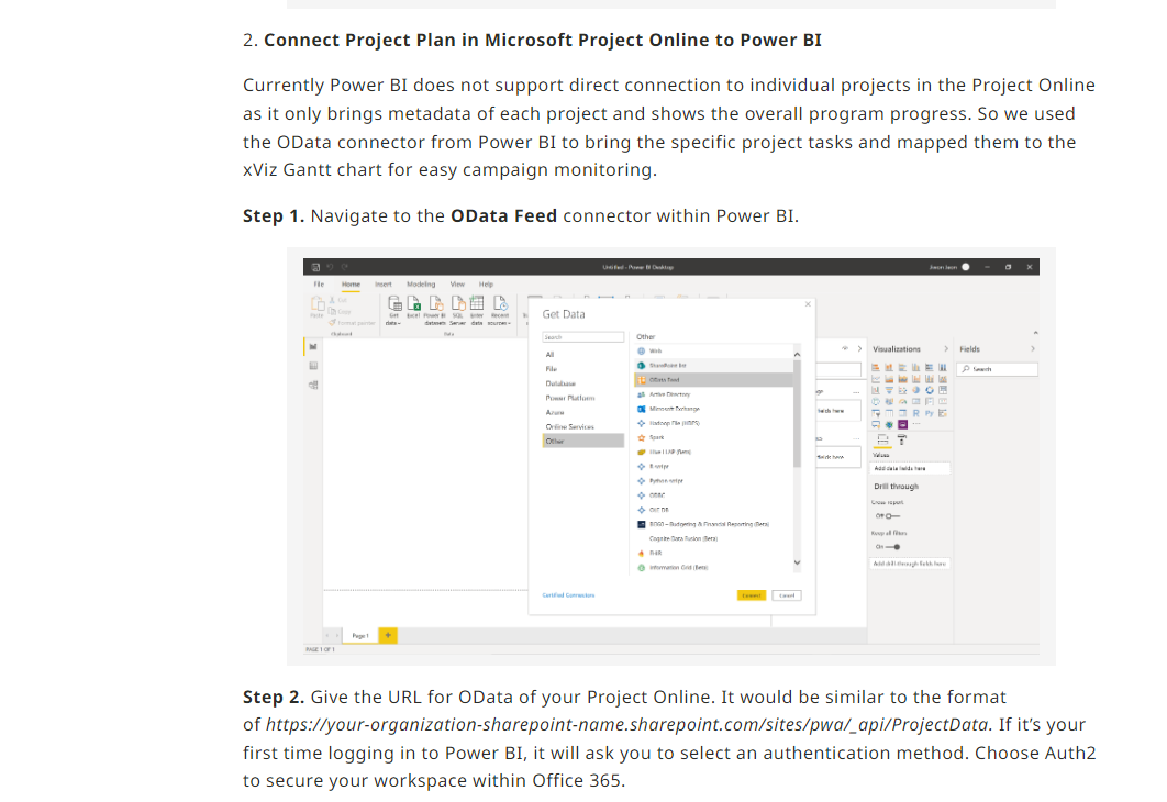 Conect Power BI to Microsoft Project. - Microsoft Fabric Community