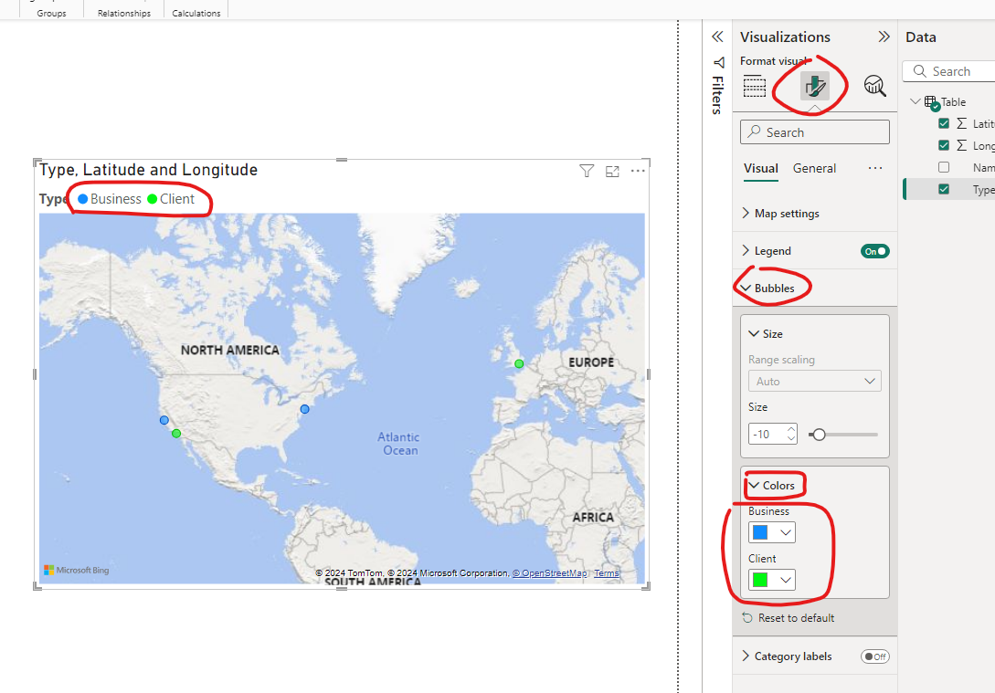 How to use Map visualize with multiple bubble colo... - Microsoft ...