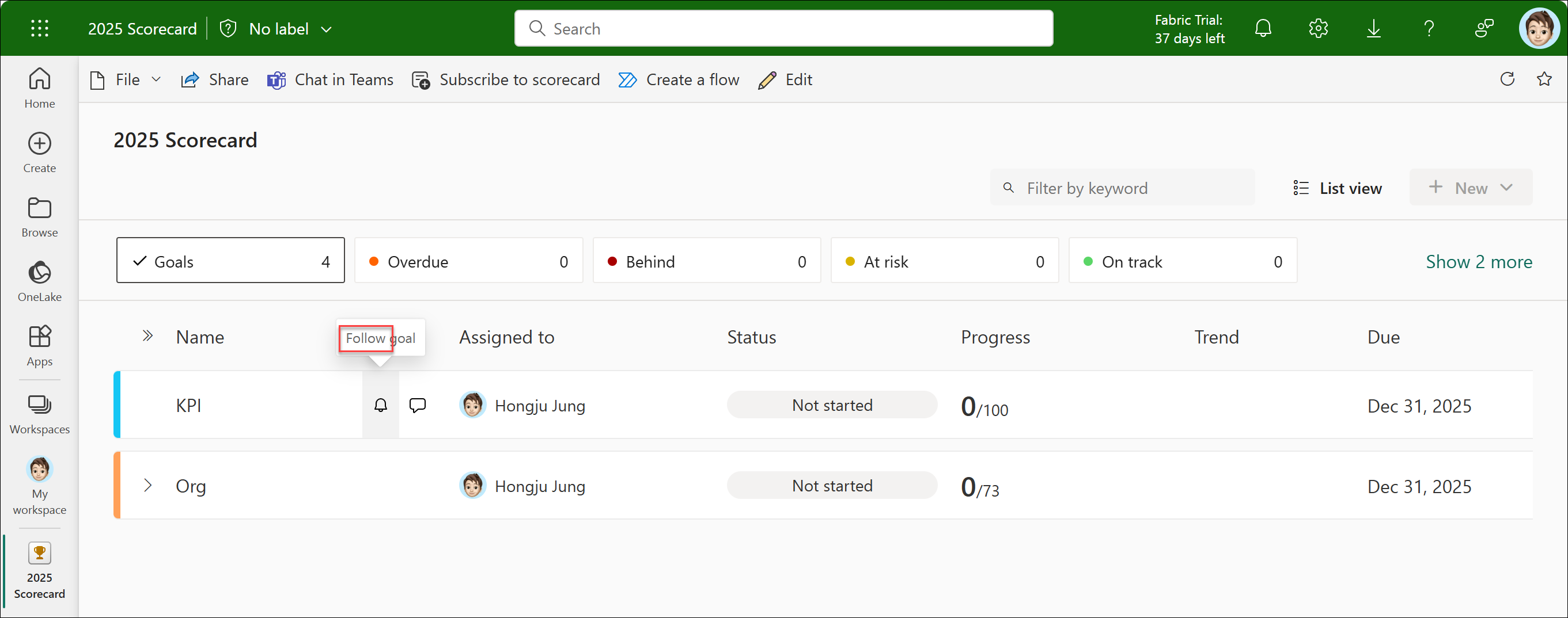 Solved: A Typo when following a goal in the scorecard (in ...