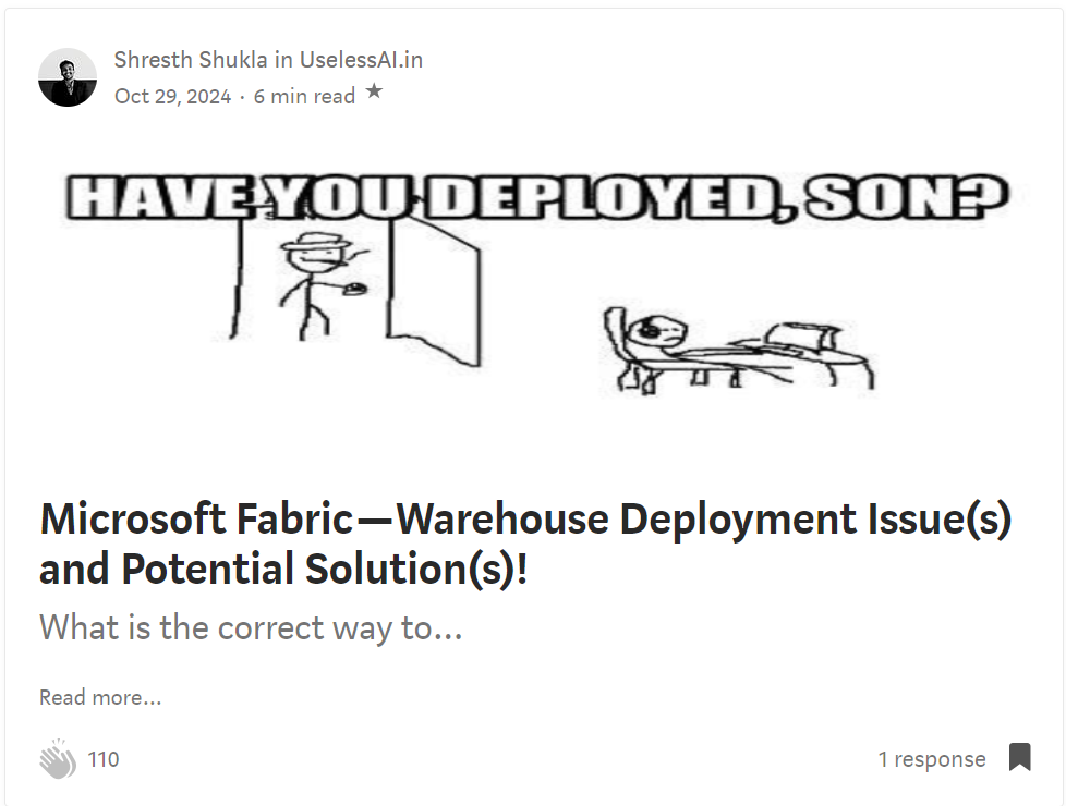Solved: Deployment Pipeline Issue - Error "Can't complete ... - Microsoft Fabric Community