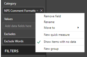 Word cloud visual how to use the Exclude feature? - Microsoft Fabric ...