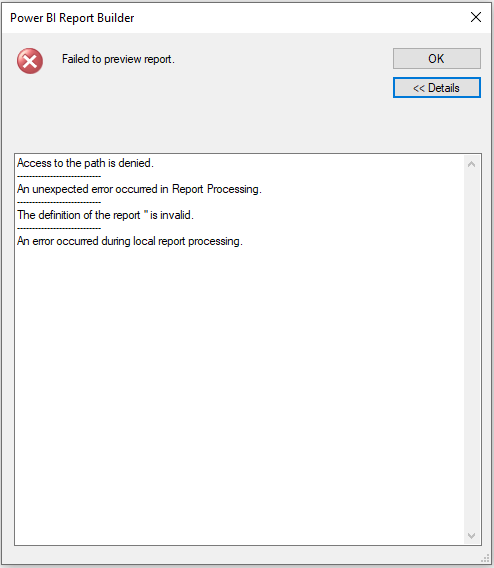 Solved: Failed to preview report. - Microsoft Fabric Community