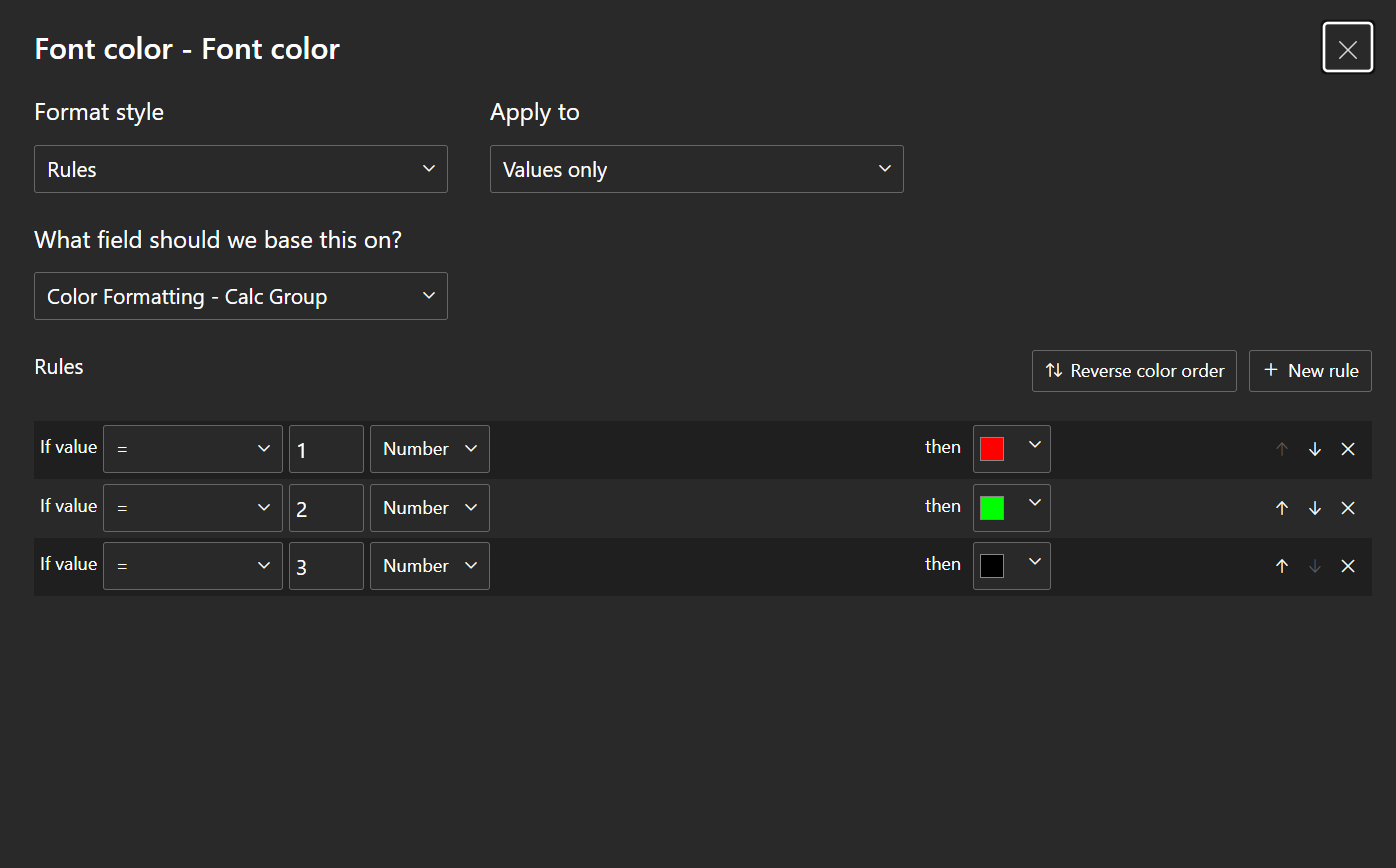 Color Formatting (Font Color) not working on Calcu... - Microsoft ...