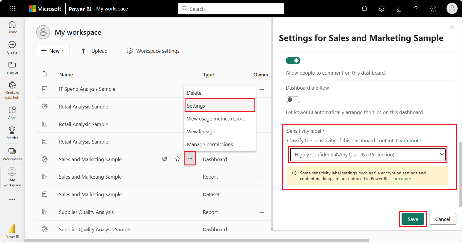 Securing Data using Sensitivity Labels in Power BI - Microsoft Fabric ...