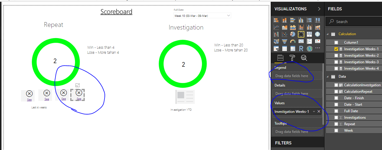 Measures in donut chart visualisation - Microsoft Fabric Community