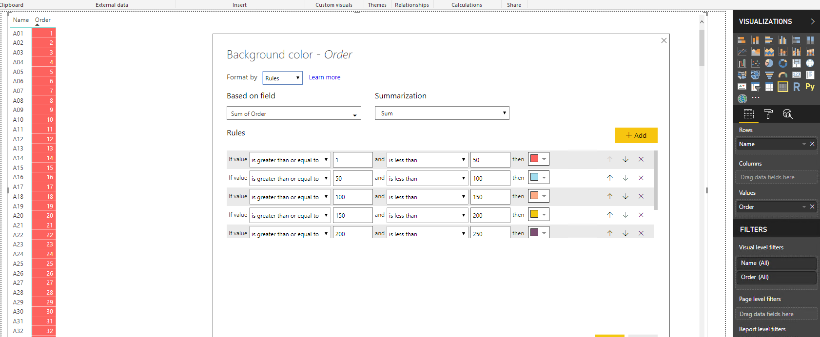 Conditional Formatting Limit in Matrix - Microsoft Fabric Community