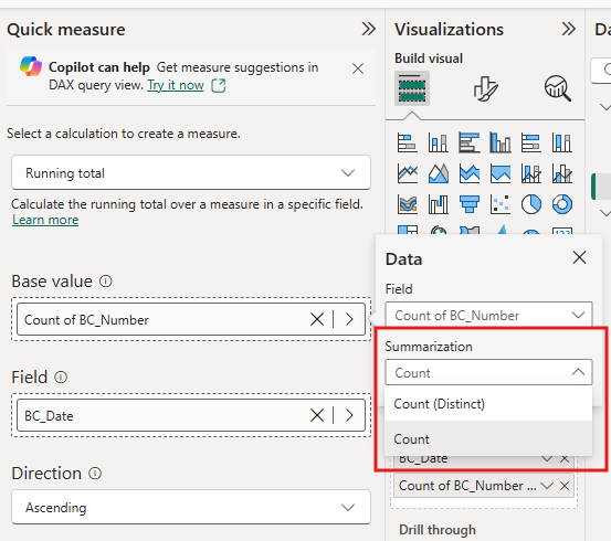 Quick Measure calculation Running Total - Microsoft Fabric Community