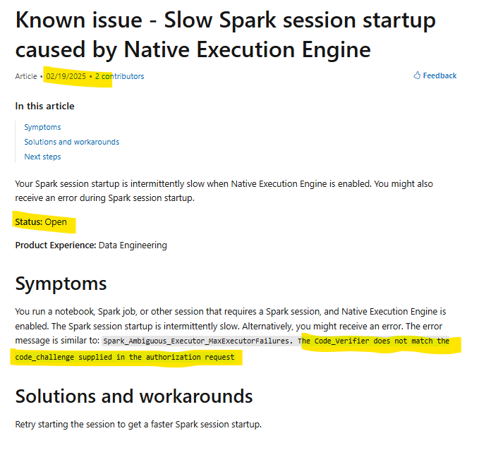 Solved: Re: Native execution engine enabled by default in ...