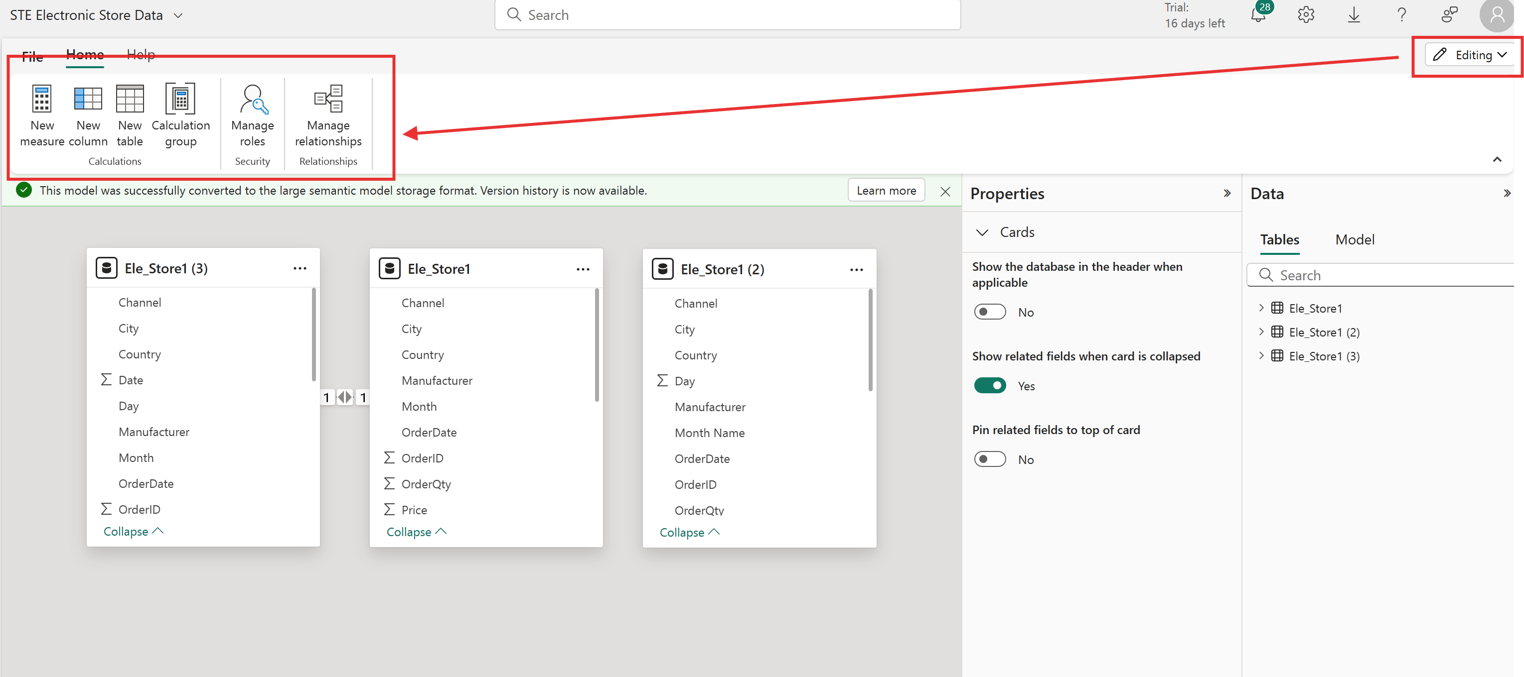 Solved: Adjusting a semantic model in fabric: no options a ...