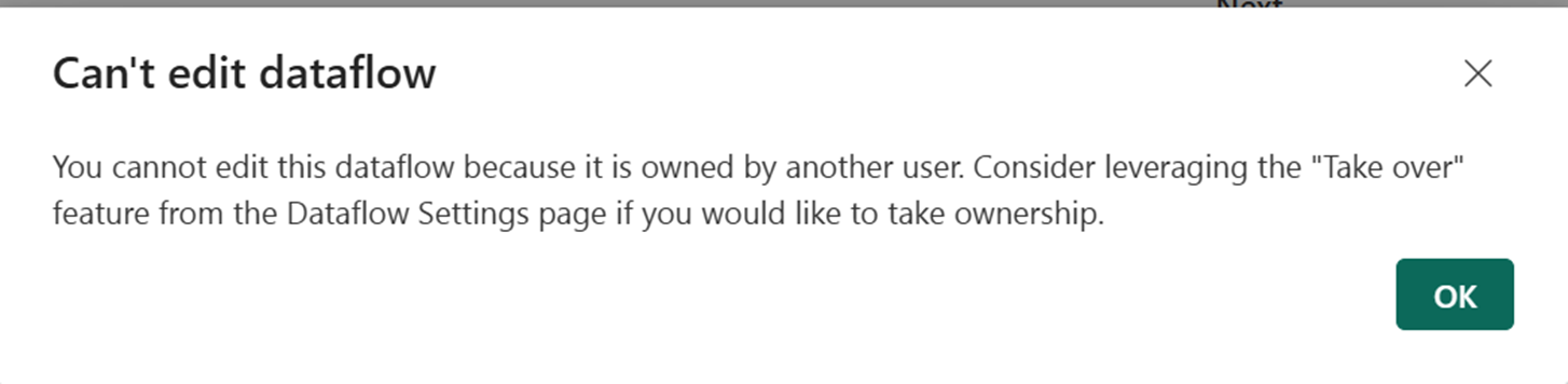 Solved: Cannot take over Gen2 dataflow - Microsoft Fabric Community