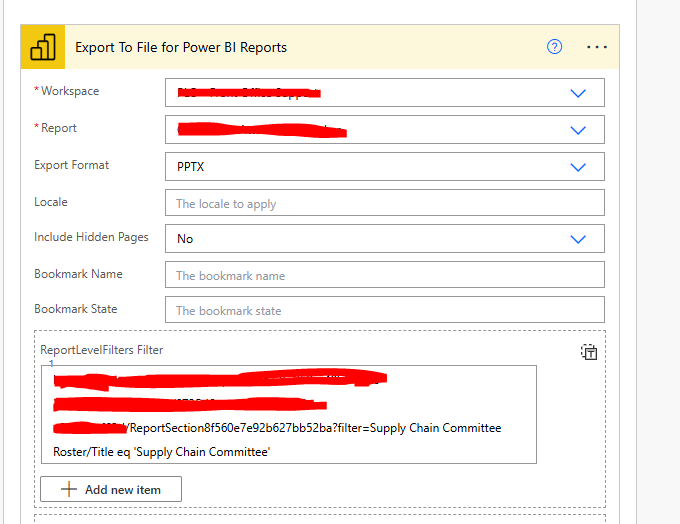 Power BI Export using Power Automate but filters a... - Microsoft ...