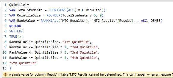 Solved: Help with Ranking and Quintile Calculation - Microsoft Fabric ...